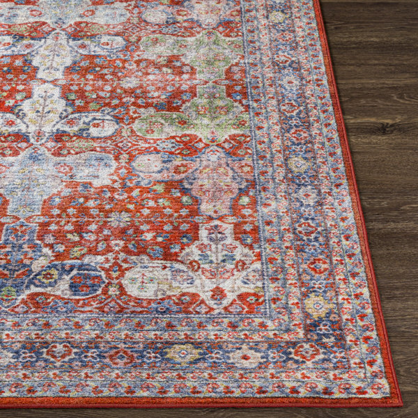 Joss & Main Emmie Oriental Red/Navy Area Rug & Reviews | Wayfair